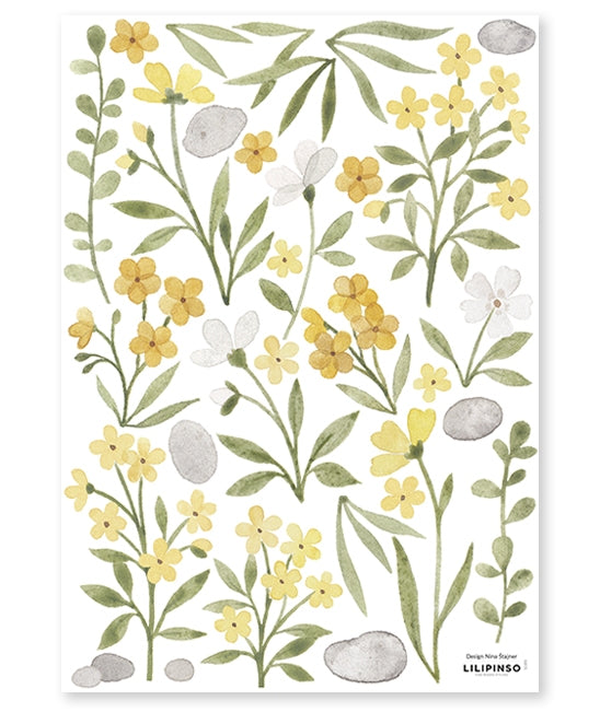 Yellow Flowers and Foliage Vinyl Decal – 3LittlePicks